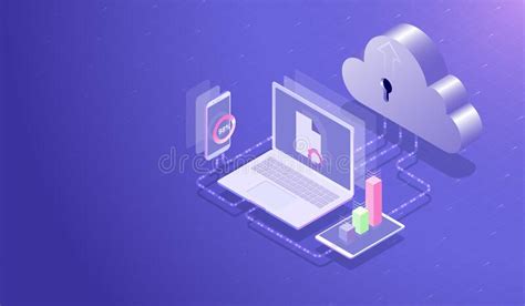 Vector Of Cloud Data Center Cloud Computing Technology Isometric Design Network Configuration