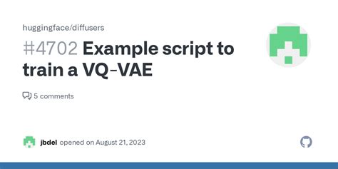 example script to train a vq vae · issue 4702 · huggingface diffusers · github