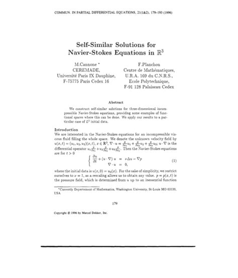 Pdf Self Similar Solutions For Navier Stokes Equations In R3