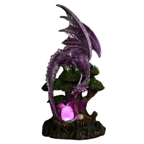 Figura De Dragón Con Huevo Y Bebé Iluminado Con Luz Led Leyenda Oscura