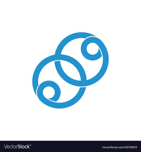Linked Loop Circle Ring Logo Royalty Free Vector Image