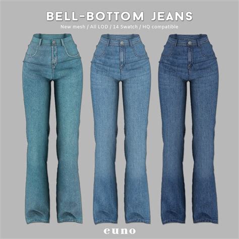 Bell Bottom Jeans Euno Sims Sims 4 Sims 4 Clothing Sims 4 Tsr