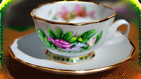 3d Hyper Realistic Tea Cup With Saucer And Handle · Creative Fabrica