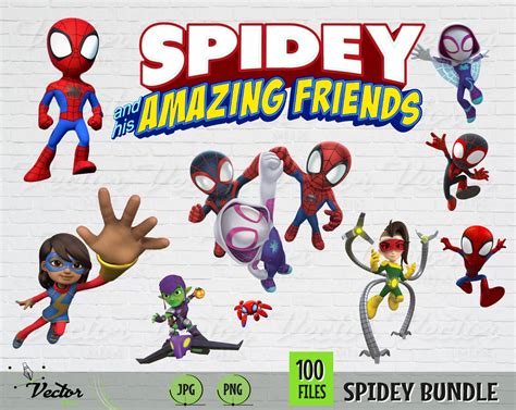Spidey Bundle Mega Bundle High Resolution Cartoon Clip Art Spidey Bundle Printable Cliparts