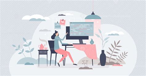 Coder Female As Professional Programmer For Web Scripts Tiny Person Concept Vectormine