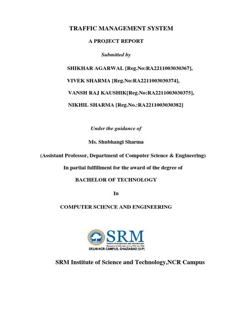Traffic Management System 1 Pdf
