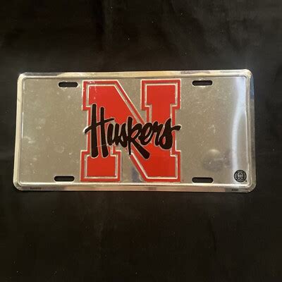 🏈nebraska Cornhuskers Vanity License Plate Wall Hanging Ncaa Chrome