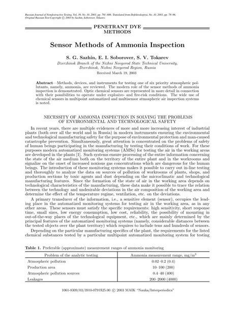 Pdf Sensor Methods Of Ammonia Inspection Dokumen Tips