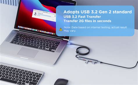 Aceele USB Hub 𝟏𝟎𝐆𝐛𝐩𝐬 USB 3 2 Gen 2 Hub with 4 USB A Ports and Type C Power Port USB 3 2