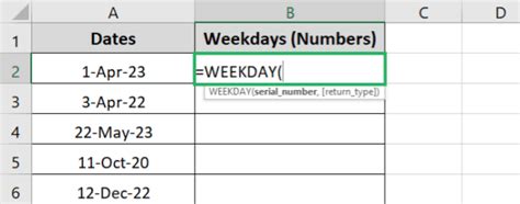 Day Of Week In Excel Weekday Function Explained