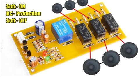5 1 Amplifier Speaker Protection Circuit TechSaw Circuito eletrônico Eletrônica