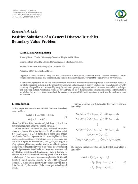 pdf positive solutions of a general discrete dirichlet boundary value