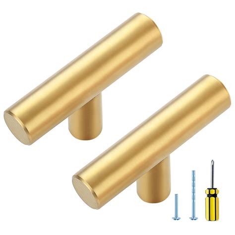 15 Pack Gold T Bar Cabinet Knobs 2 Inch Dresser Knobs