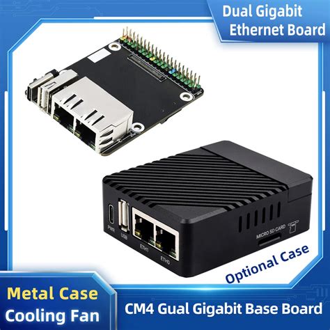 Cm4 Mini Dual Gigabit Ethernet Base Board For Raspberry Pi Compute Module 4 With Rj45 Usb 