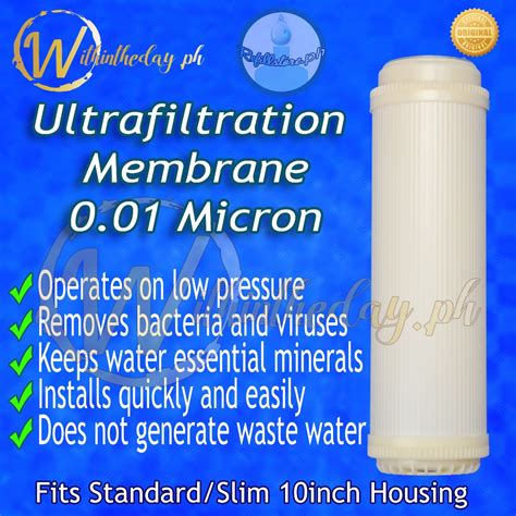 Ultrafiltration Membrane Uf Filter Purifier 001 Micron 10 Inch Slim Standard High Compatible