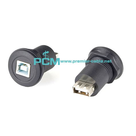 Usb Front Panel B Female To A Female Usb Panel Connector With M22 Thread And Har Port Usb B A