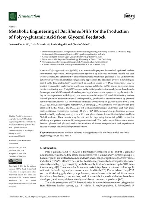 Pdf Metabolic Engineering Of Bacillus Subtilis For The Production Of