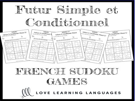 French Future And Conditional Irregular Stems Sudoku Games Teaching