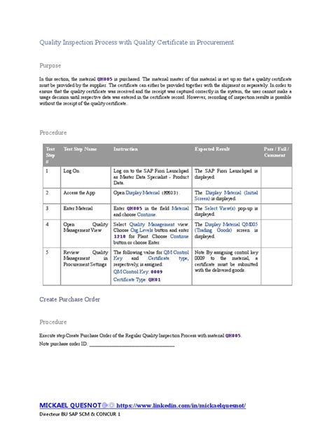 Gu Sap S4 Hana Cloud Quality Inspection Process With Quality Certificate In Procurement 2 Pdf