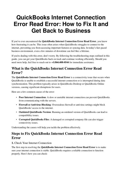 Ppt Quickbooks Internet Connection Error Read Error Powerpoint Presentation Id 13981944
