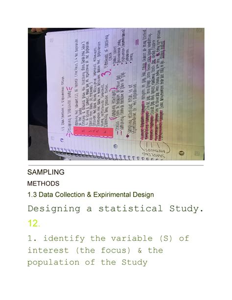 data collection and experimental design sampling methods 1 data