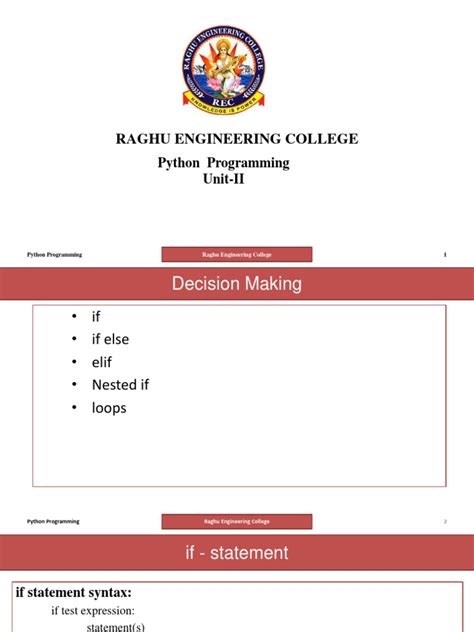 Ar20 Python Unit Ii Pdf Control Flow Software Development