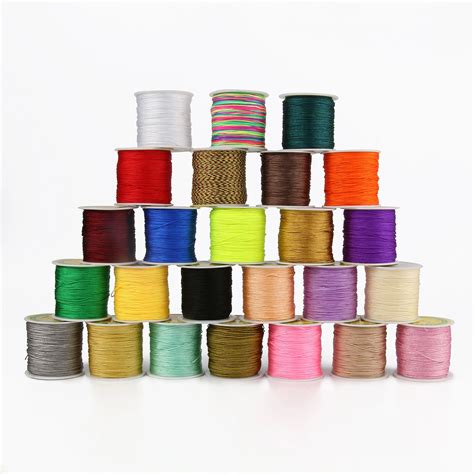 08mm 100meter 여러 가지 빛깔의 나일론 코드 구슬 스레드 중국어 매듭 코드 쥬얼리 만들기 팔찌 목걸이 공예 꼰 문자열 로프보석 재료 And 부속품
