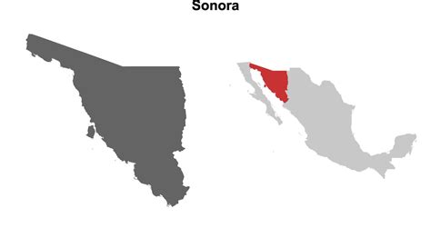 Sonora State Blank Outline Map Set 52087809 Vector Art At Vecteezy