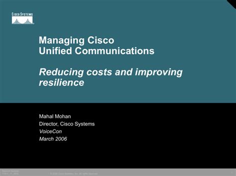 Managing Cisco Unified Communications