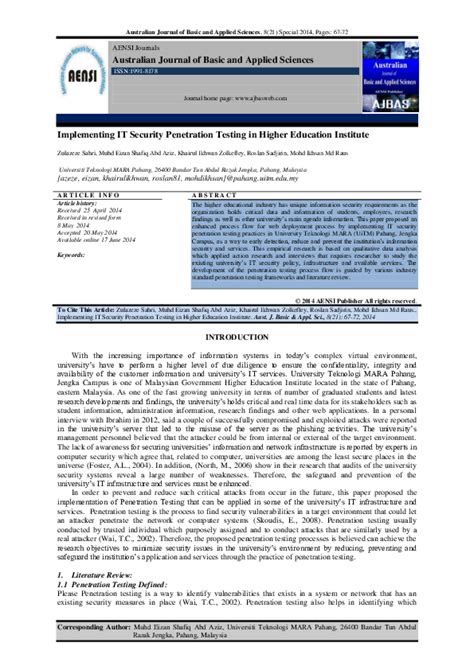 pdf implementing it security penetration testing in higher education