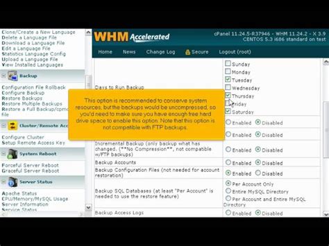 how to enable and configure automatic backups on your whm server