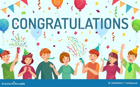 Congratulations Card Happy People Congratulate You Team Celebrate