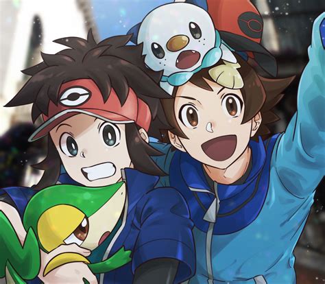 Hilbert Oshawott Snivy And Nate Pokemon And 2 More Drawn By
