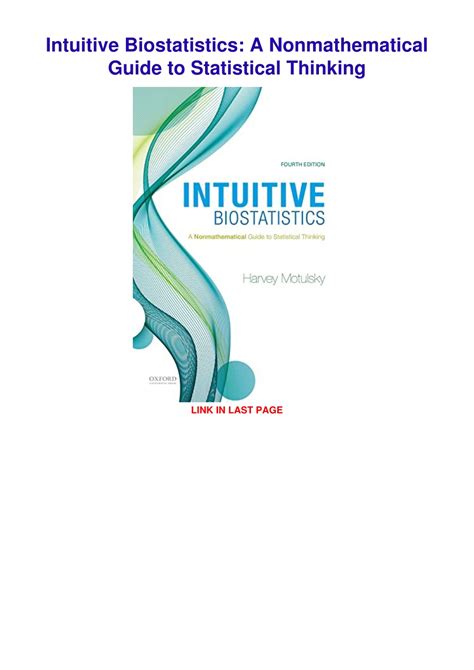 Ppt Download Pdf Intuitive Biostatistics A Nonmathematical Guide To Statistical Thinking