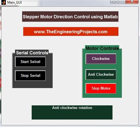 Stepper Motor Direction Control Using Matlab Stepper Motor Engineering Projects Logic Design