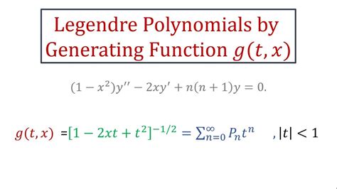 Special Functions Legendre Functions 2 Of 6 Generating Functions In