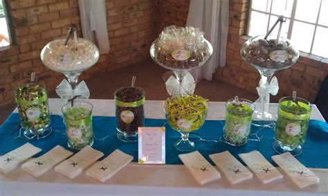 Green And Brown Candy Buffet Reception Dessert Bar Brown Candy Buffet Candy Buffet Wedding