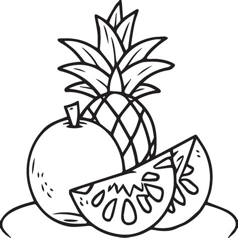 Fruits Coloring Pages For Coloring Book Fruits Outline Vector 41269266