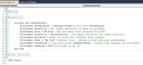 Custom Groupbox Part 1 Basic Setup Steves Blog Vbcity The