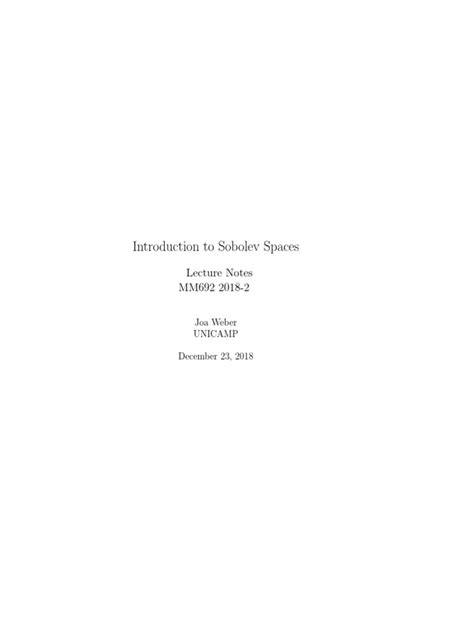 Introduction To Sobolev Spaces Pdf Measure Mathematics Lebesgue Integration