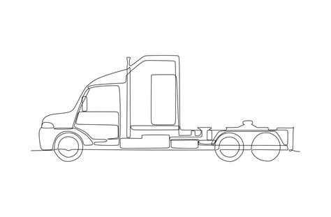 Semi Truck Side View Drawing