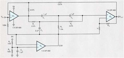 60 Hz Notch Filter Circuit Diagram Two Op Amps 60 Hz Notch F