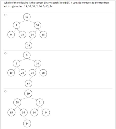 Solved Which Of The Following Is The Correct Binary Search