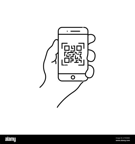 Qr Code Icon Mobile Phone Scanning Qr Code Vector Illustration Hand Holding A Phone With
