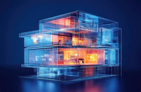 A Frame Model Of A Modern Building Stock Illustration Illustration Of