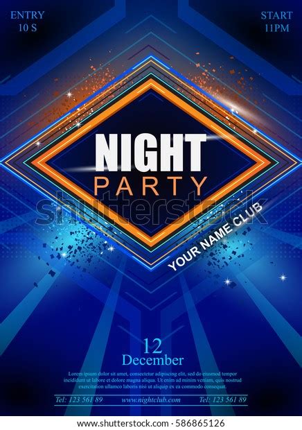 야간 파티 포스터나이트 클럽 포스터추상 배경 스톡 벡터로열티 프리 586865126