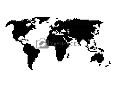 Pixelated World Map By Pyty Vectors And Illustrations With Unlimited Downloads Yayimages