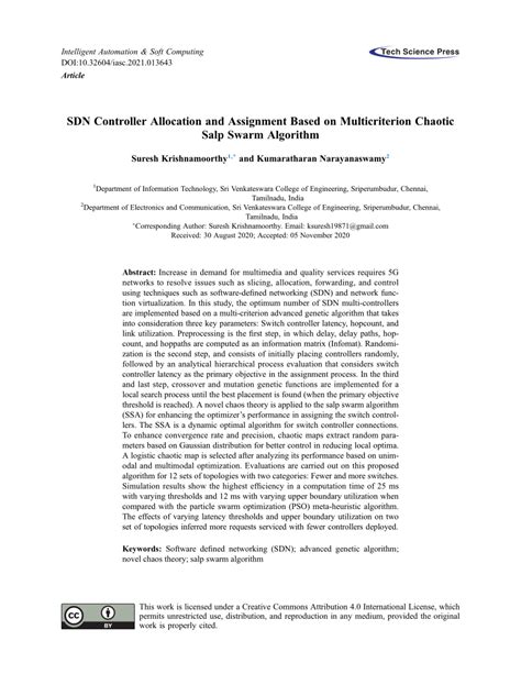 PDF SDN Controller Allocation And Assignment Based On Multicriterion