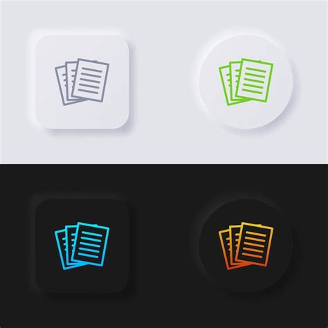 Premium Vector Paper Icon Set Multicolor Neumorphism Button Soft Ui Design For Web Design