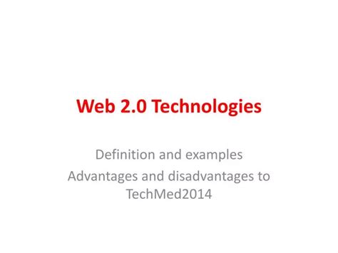 PPT Web 2 0 Technologies PowerPoint Presentation Free Download ID 2189925